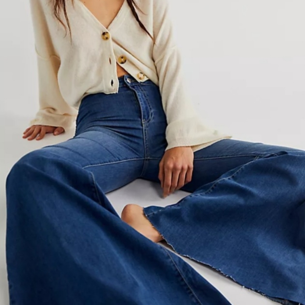 Free People Just Float On Flare Jeans 27 Wide Leg Jer… - Gem